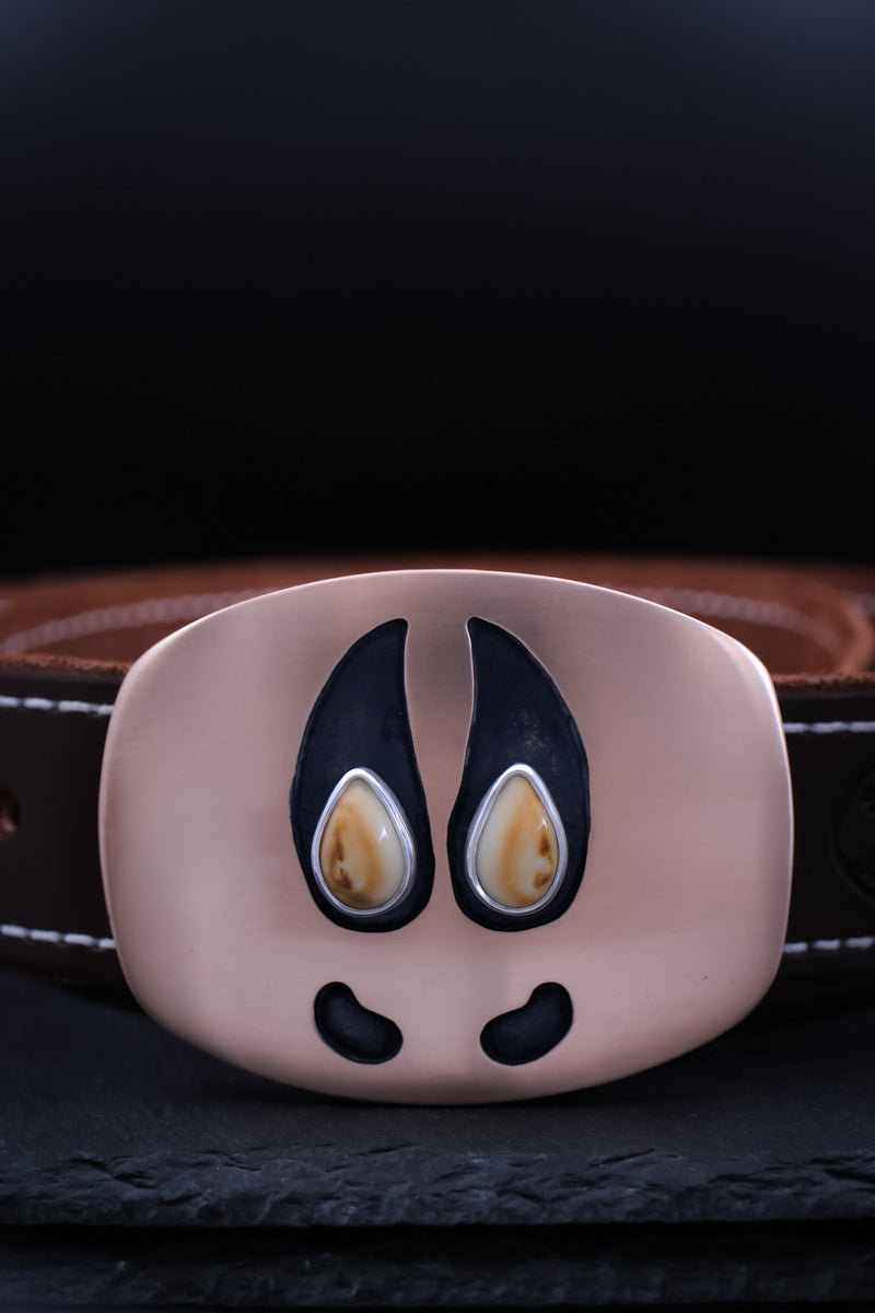 Elk Ivory Belt Buckle • Elk Track – Hammered In The Mountains