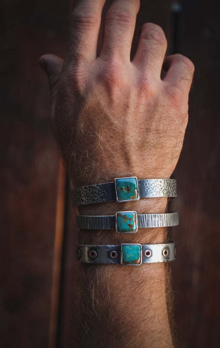 Men's Nevada Turquoise Cuff • SIZE EXTRA LARGE • Sterling Silver ...
